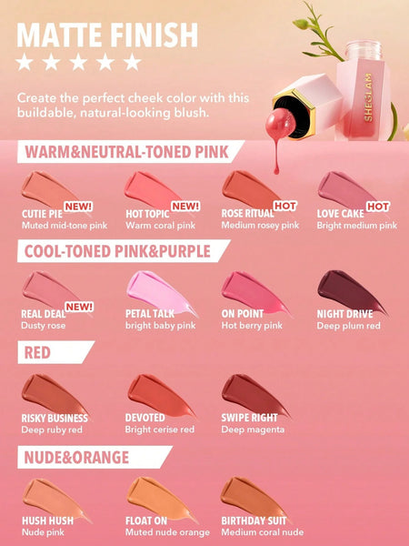 RUBOR BLOOM LIQUID BLUSH FINISH SHEGLAM – Guacamaya Colors